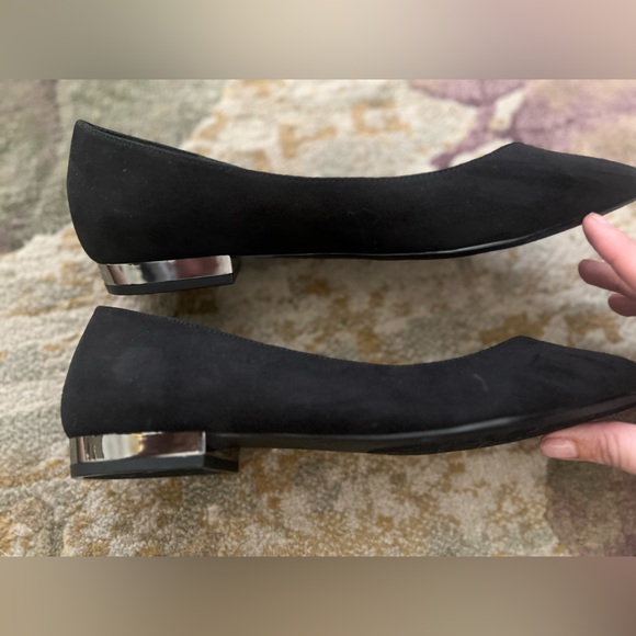 Coach and Four | Shoes | Coach Four New Suede Black Flats With Grey ...